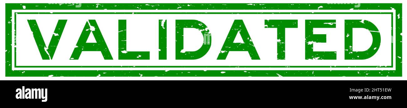 Grunge green validated word square rubber seal stamp on white background Stock Vector Image ...