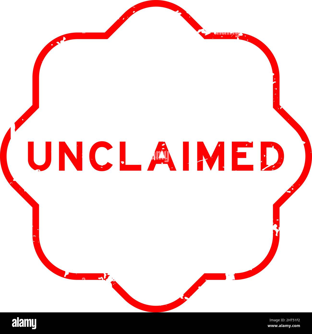 Grunge red unclaimed word rubber seal stamp on white background Stock ...