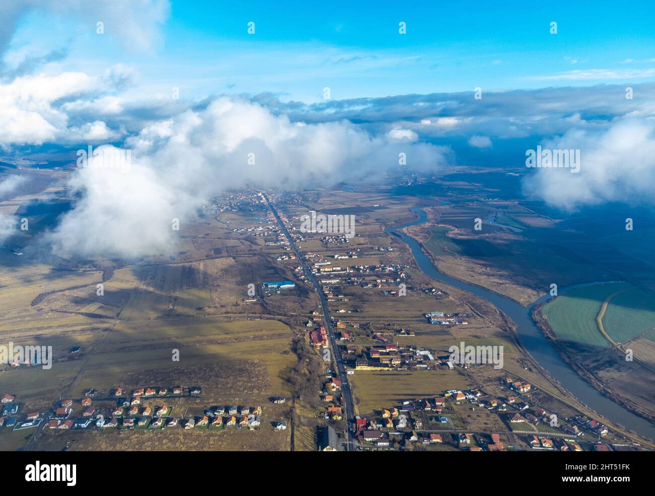 District of the city of Reghin in Romania seen from above Stock Photo ...
