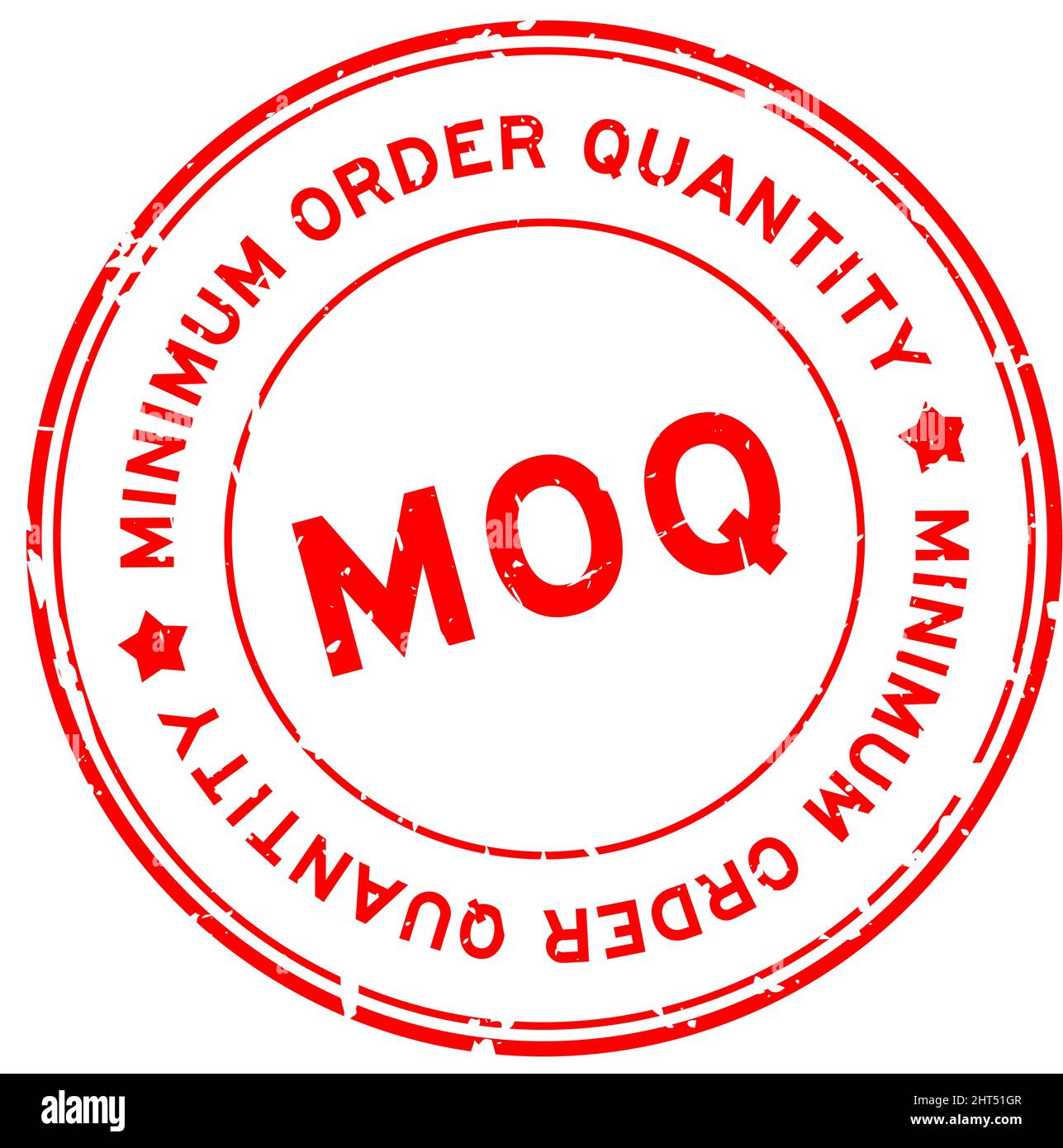 Grunge red MOQ Minimum Order Quantity word round rubber seal stamp on ...