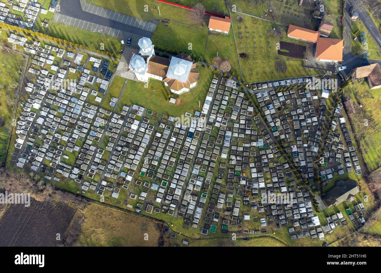 District of the city of Reghin in Romania seen from above Stock Photo ...