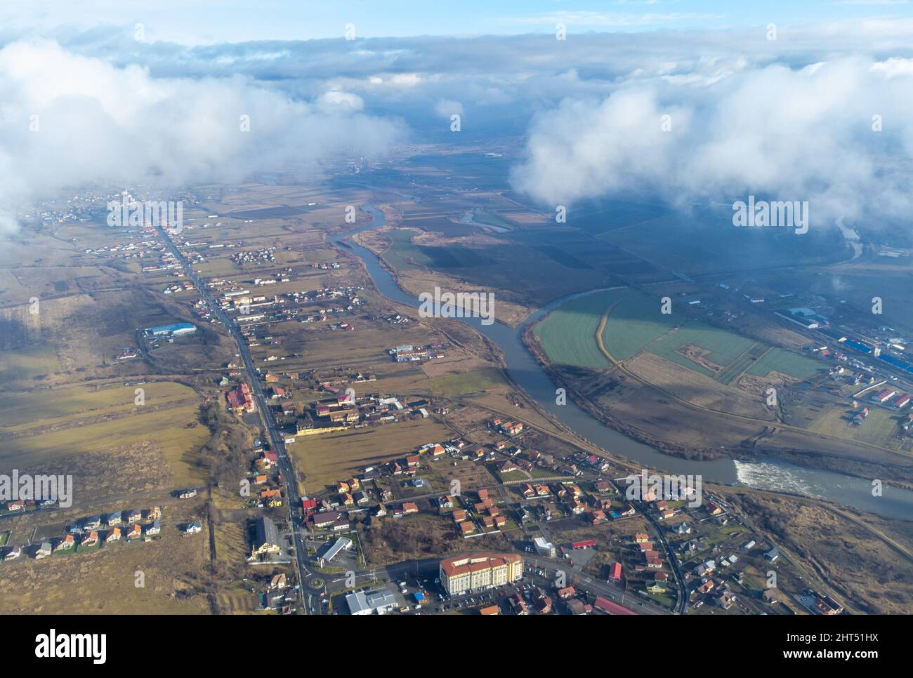 District of the city of Reghin in Romania seen from above Stock Photo ...