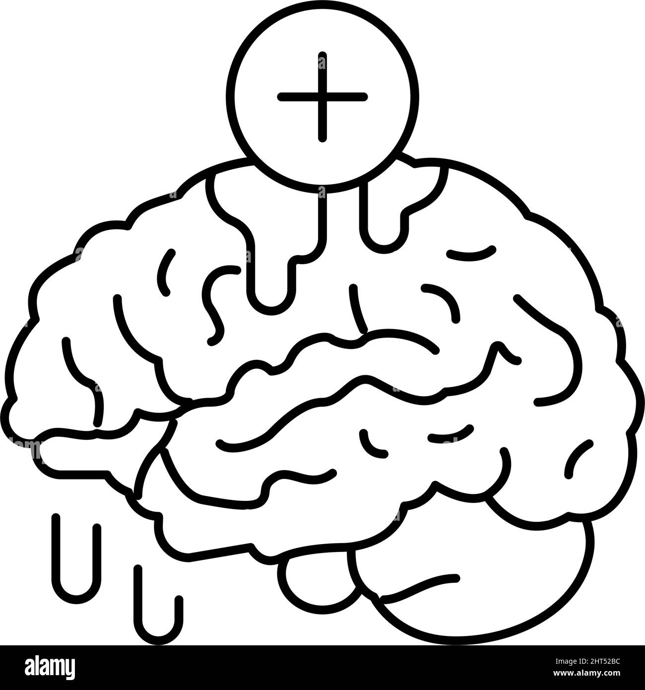 brain bleed stoppage line icon vector illustration Stock Vector Image ...