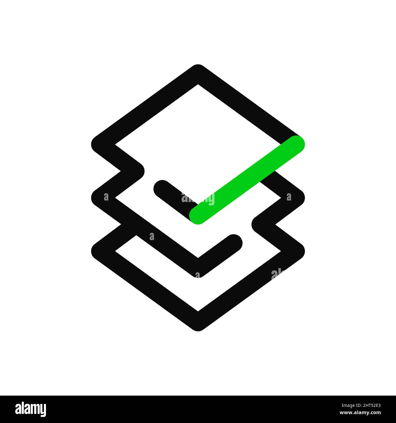 Layers stack simple line art icon. Pixel perfect, editable stroke Stock ...