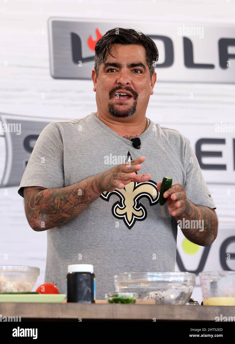 Miami Beach, FL- FEB 26: Chef Aaron Sanchez is seen during SOBEWFF Goya ...