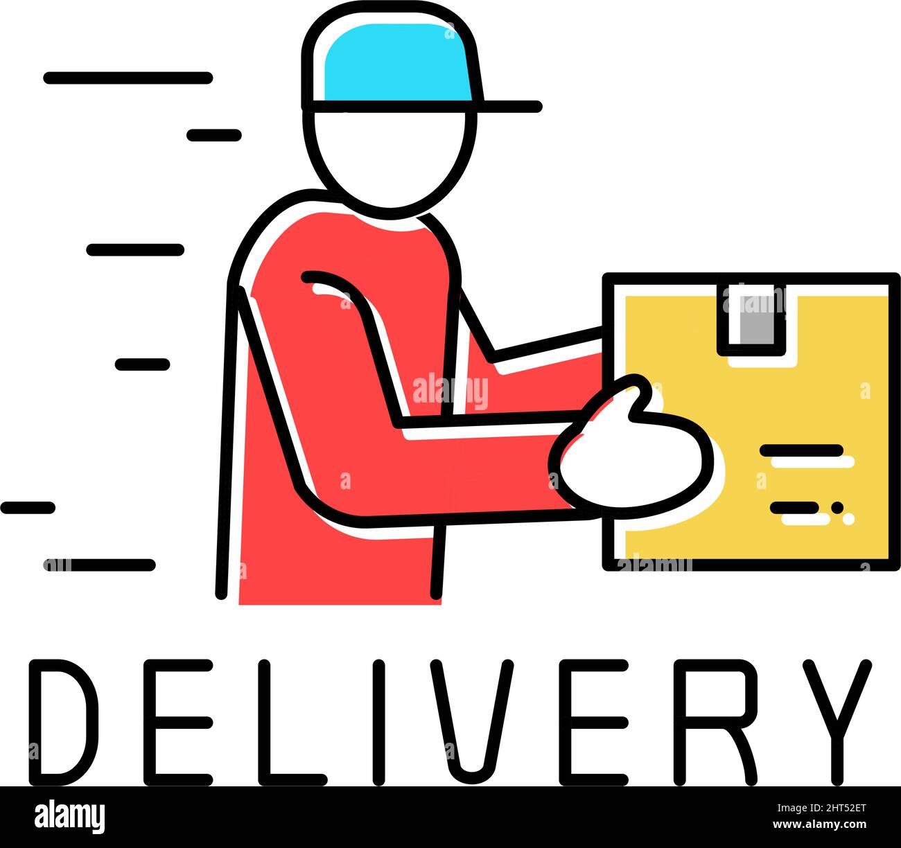 delivery courier free shipping color icon vector illustration Stock ...