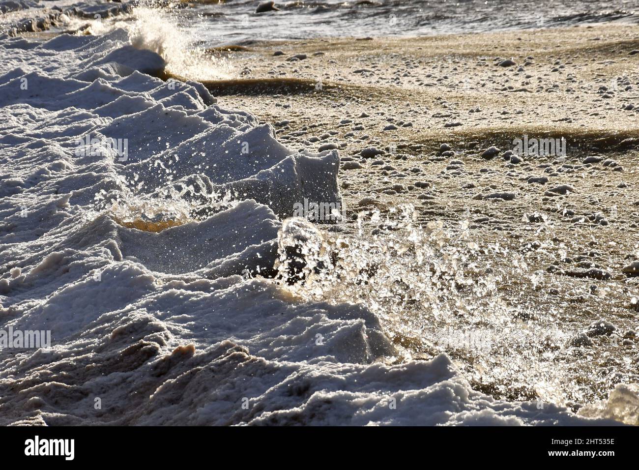 Photo of salt rock formation on a sea shore Stock Photo - Alamy