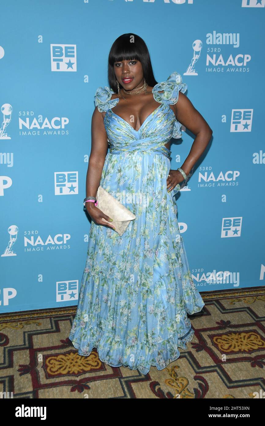 Angel Livas arrives at the 53rd NAACP Image Awards Viewing Party held ...