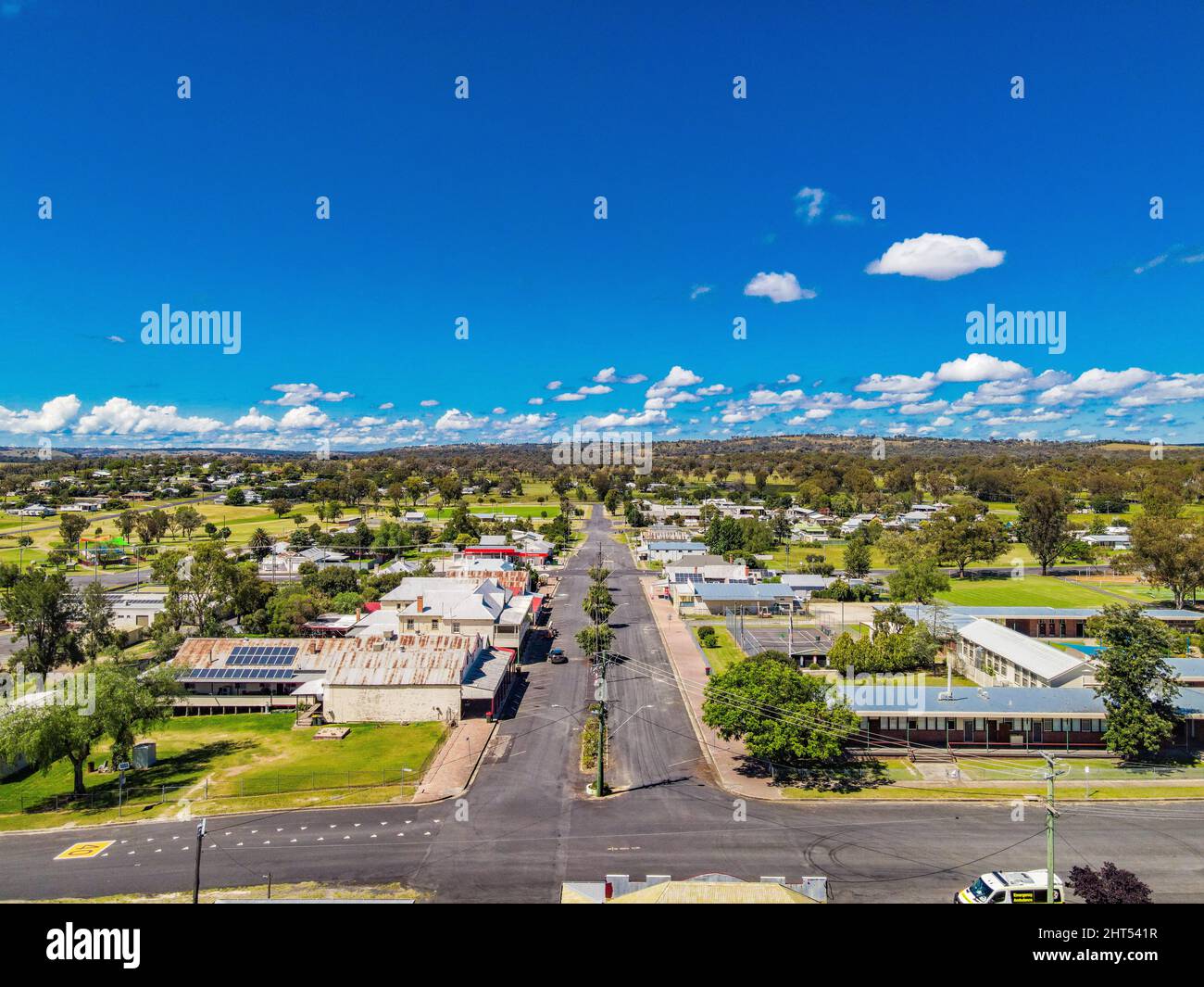 Aerial View at the town of Ashford in Australia under a clear blu e sky ...