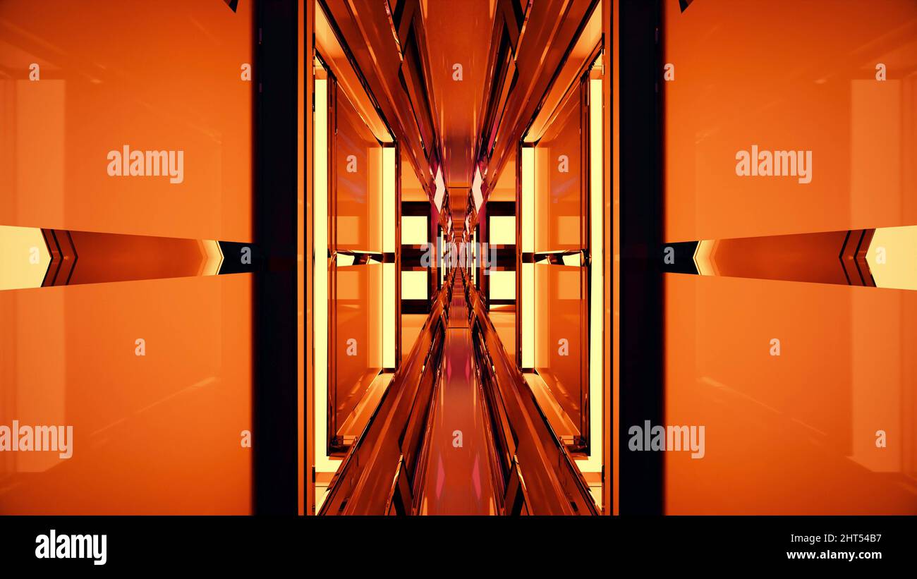 Futuristic corridor illuminated with laser lights Stock Photo - Alamy