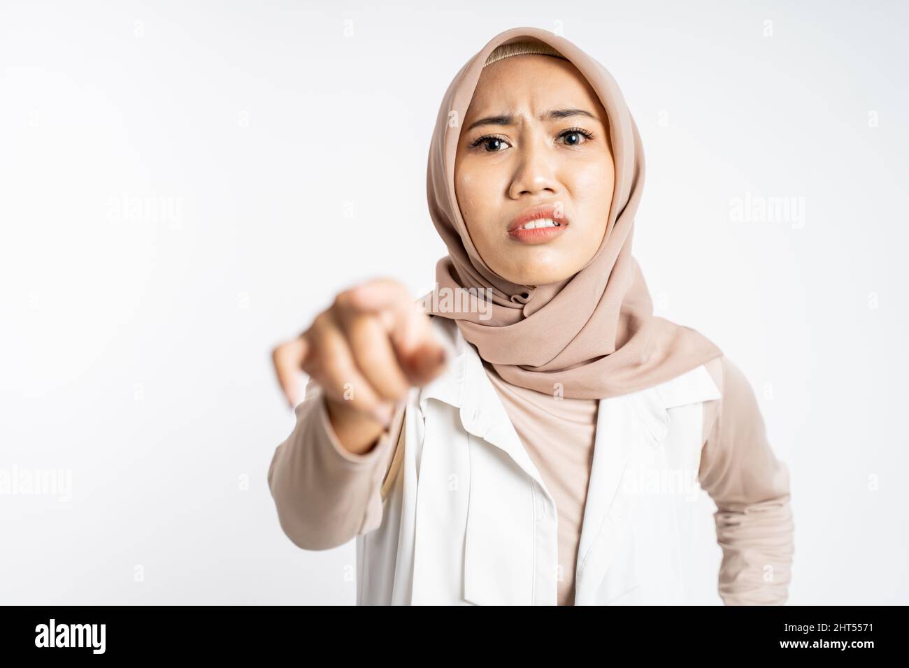 woman with finger pointing make fun on someone Stock Photo - Alamy
