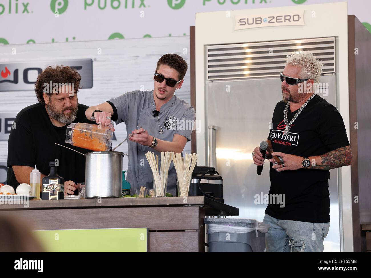Miami Beach, FL- FEB 26: Chefs Aaron May, Hunter Fieri and Guy Fieri ...