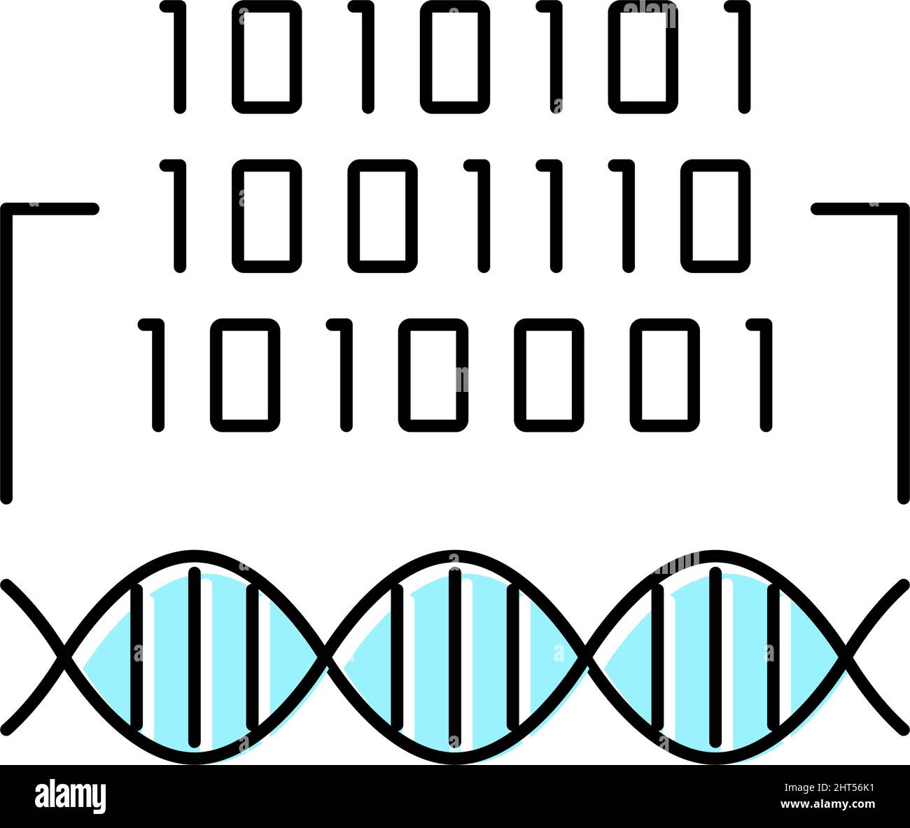 binary code genetic information color icon vector illustration Stock Vector Image & Art - Alamy