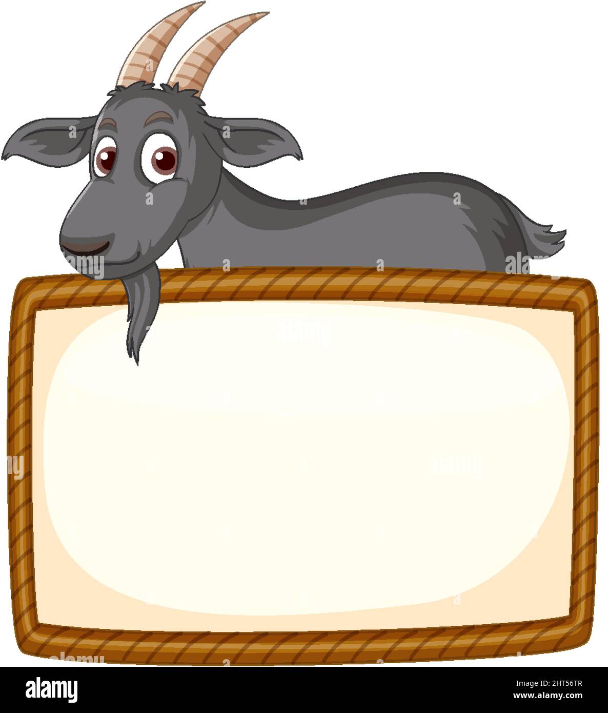 Isolated wooden banner with goat illustration Stock Vector Image & Art ...