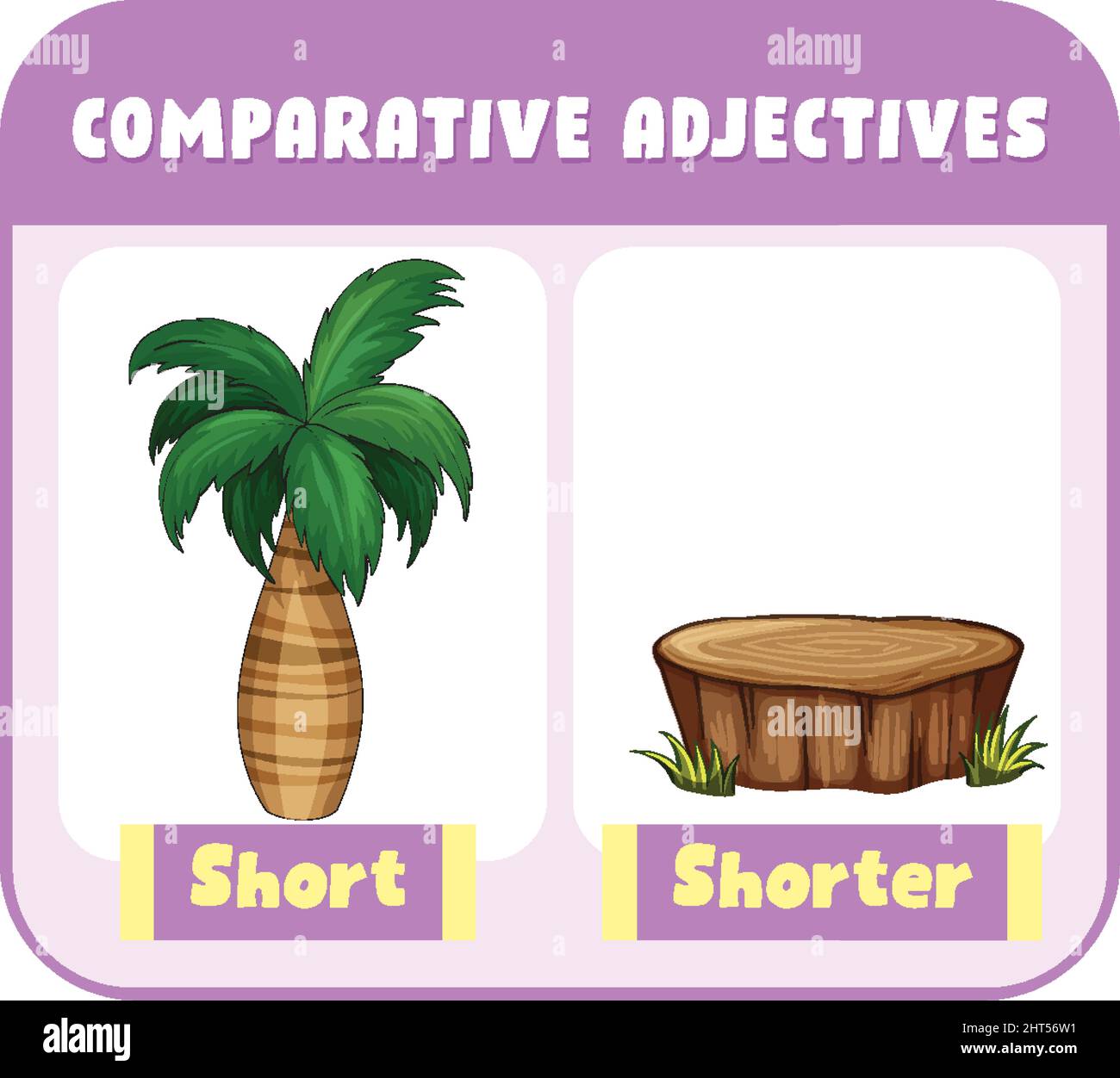 Comparative Adjectives for word short illustration Stock Vector Image ...