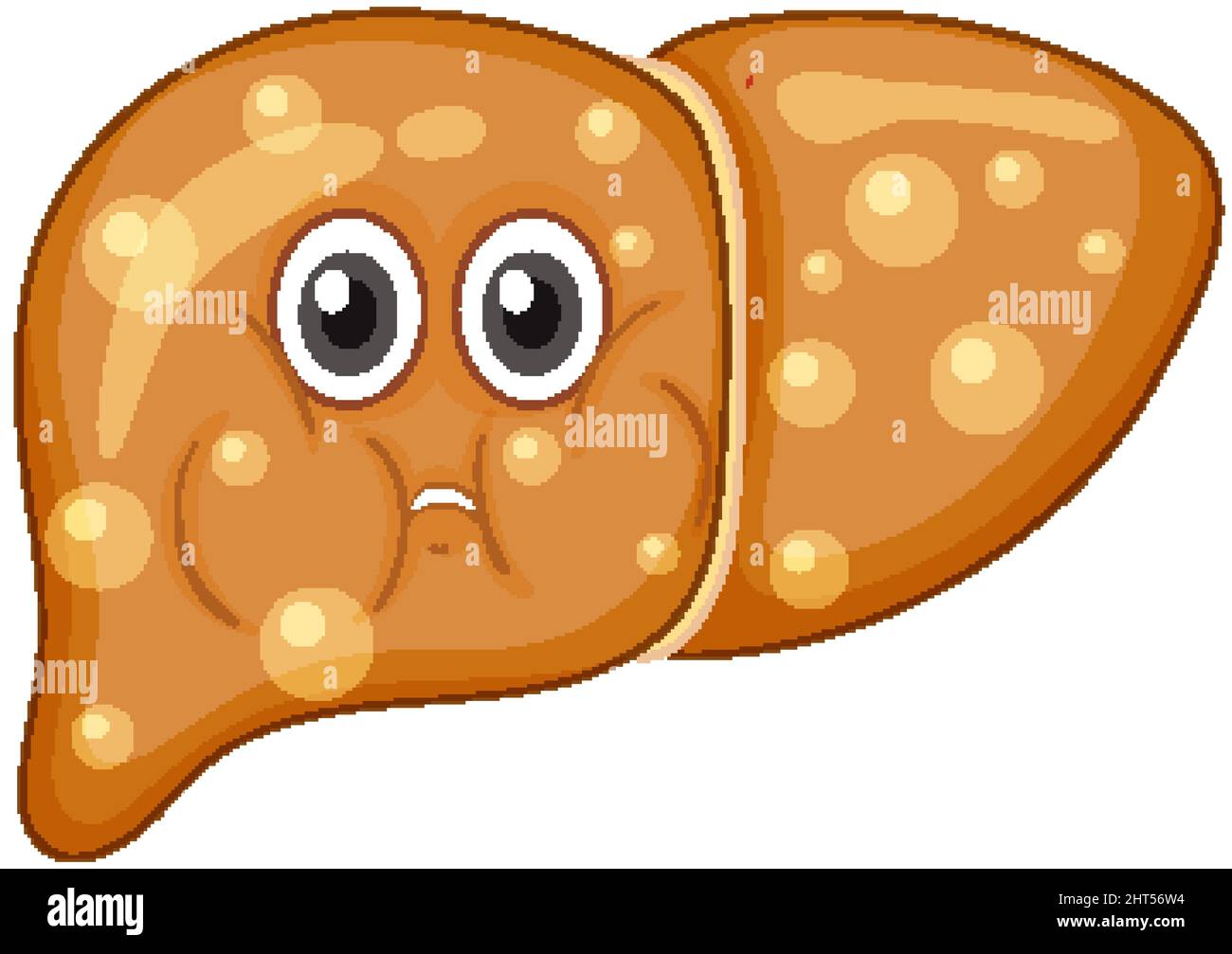 Fat Liver with face expression on white background illustration Stock ...