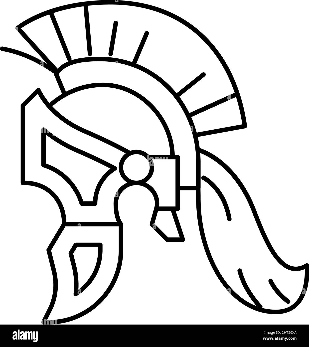 legionary helmet ancient rome line icon vector illustration Stock ...