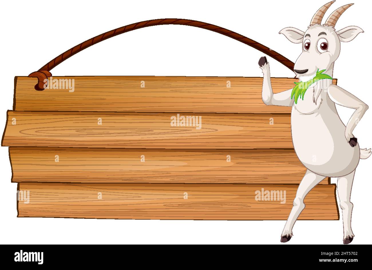 Isolated wooden banner with goat illustration Stock Vector Image & Art ...