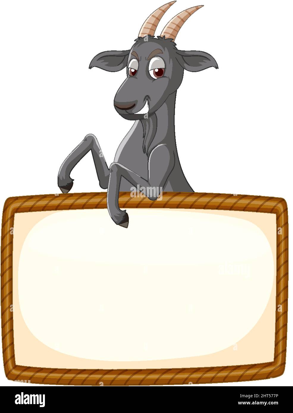 Isolated wooden banner with goat illustration Stock Vector Image & Art ...