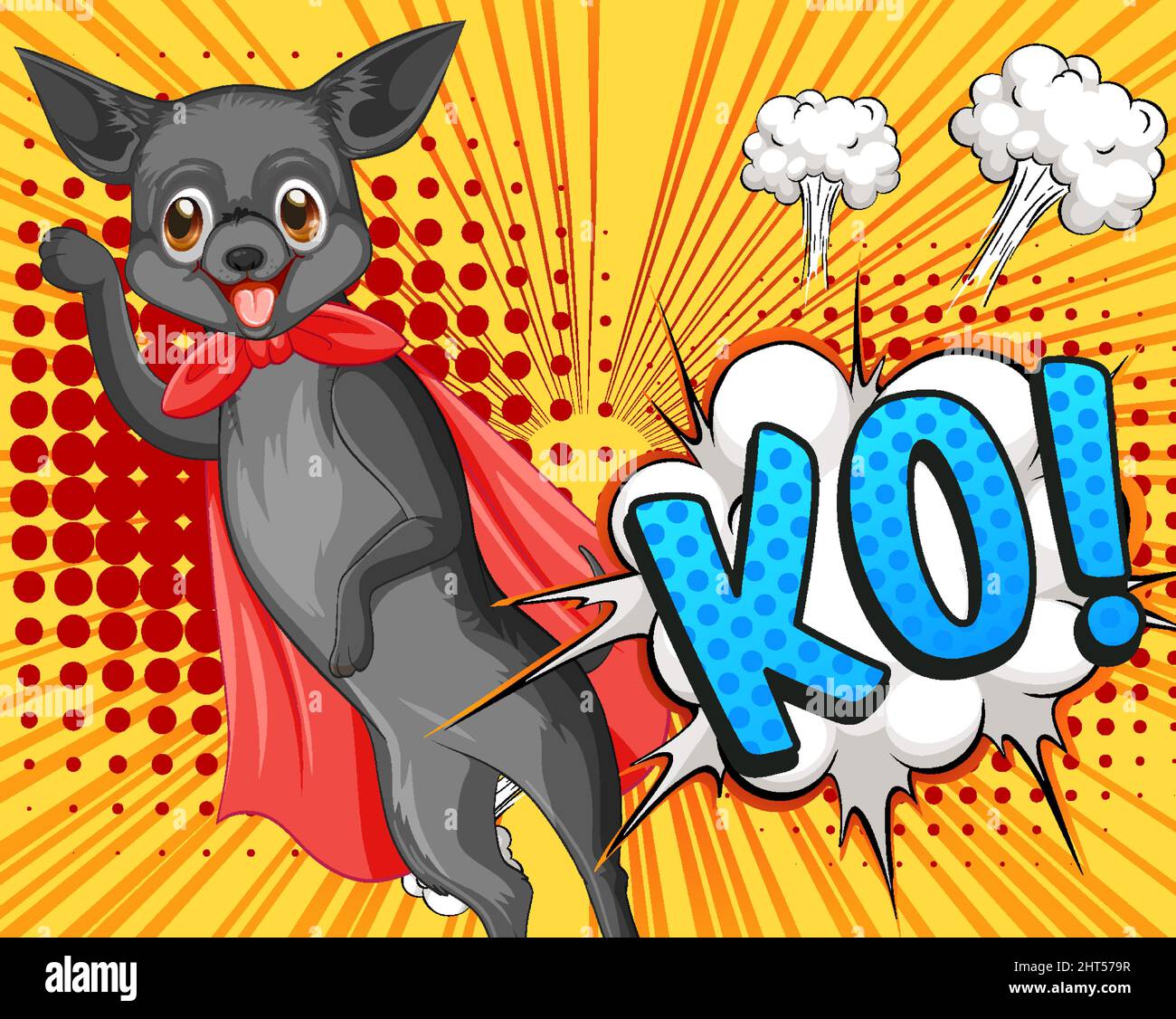 Pop art retro comic style with dog illustration Stock Vector Image ...