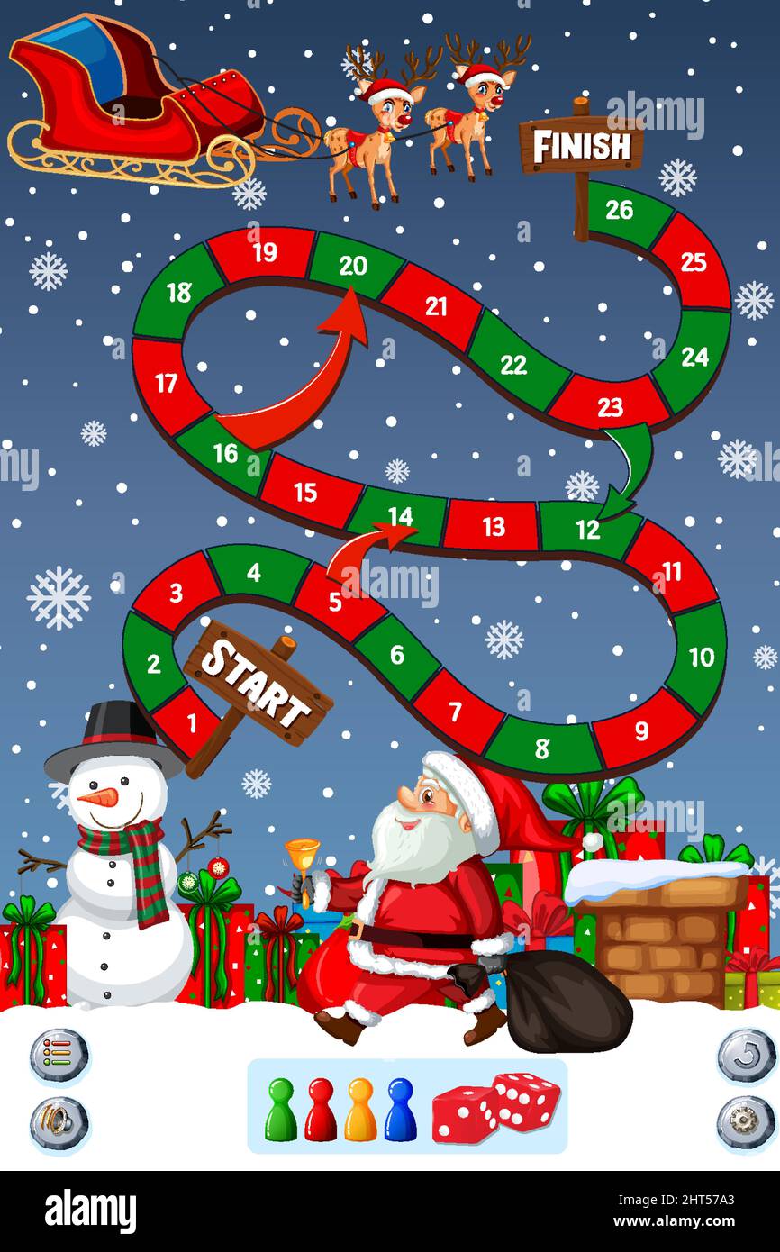Cristmas Snake And Ladders Board