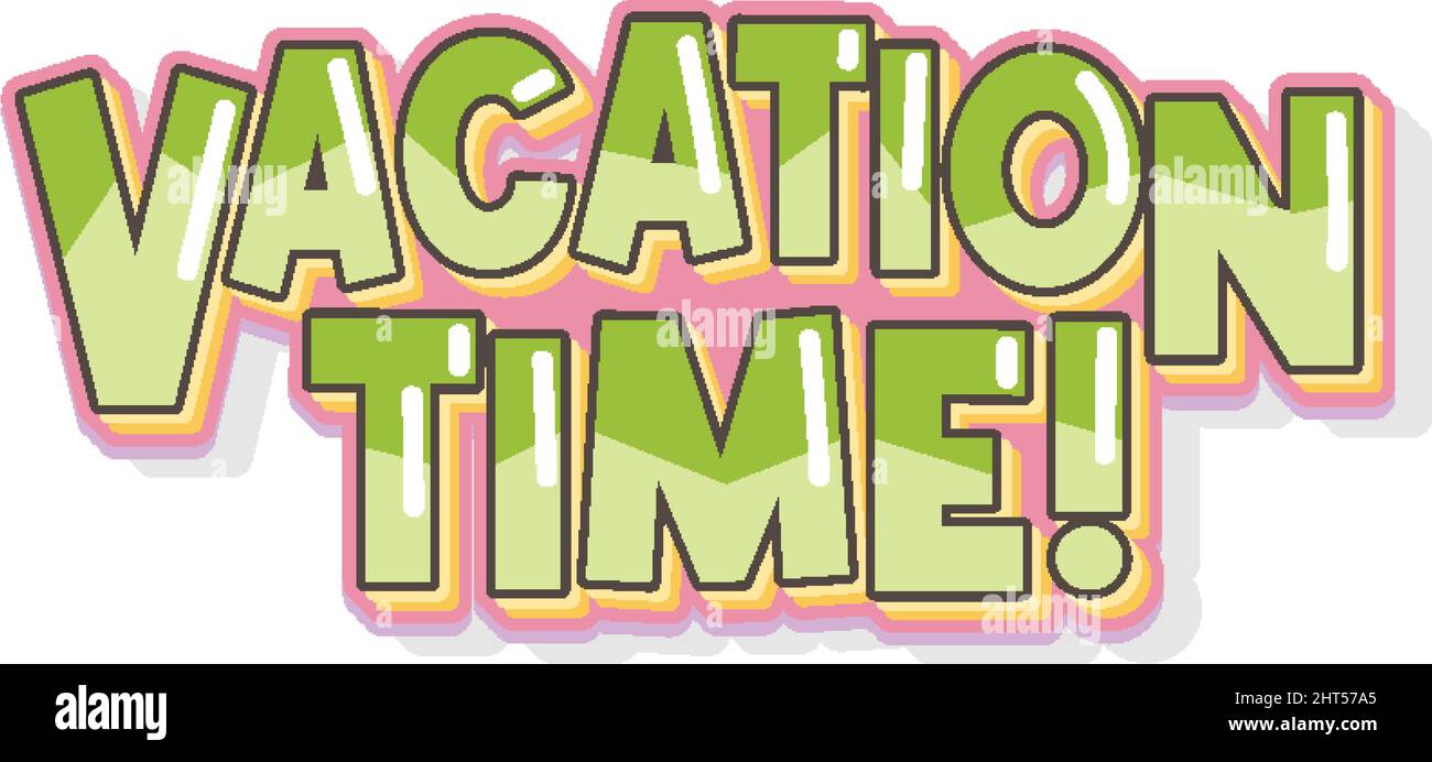 Vacation Time typography logo illustration Stock Vector Image & Art - Alamy