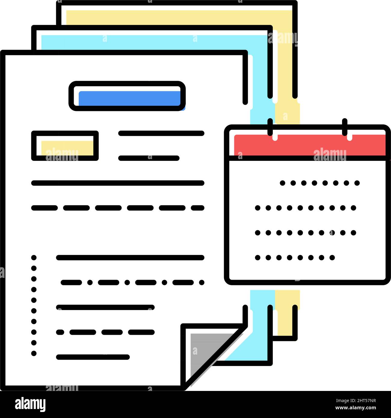 audit of annual and consolidated financial statements color icon vector ...