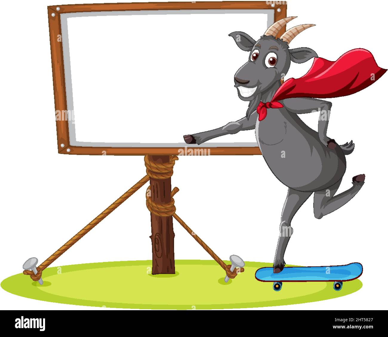 Isolated wooden banner with goat illustration Stock Vector Image & Art ...