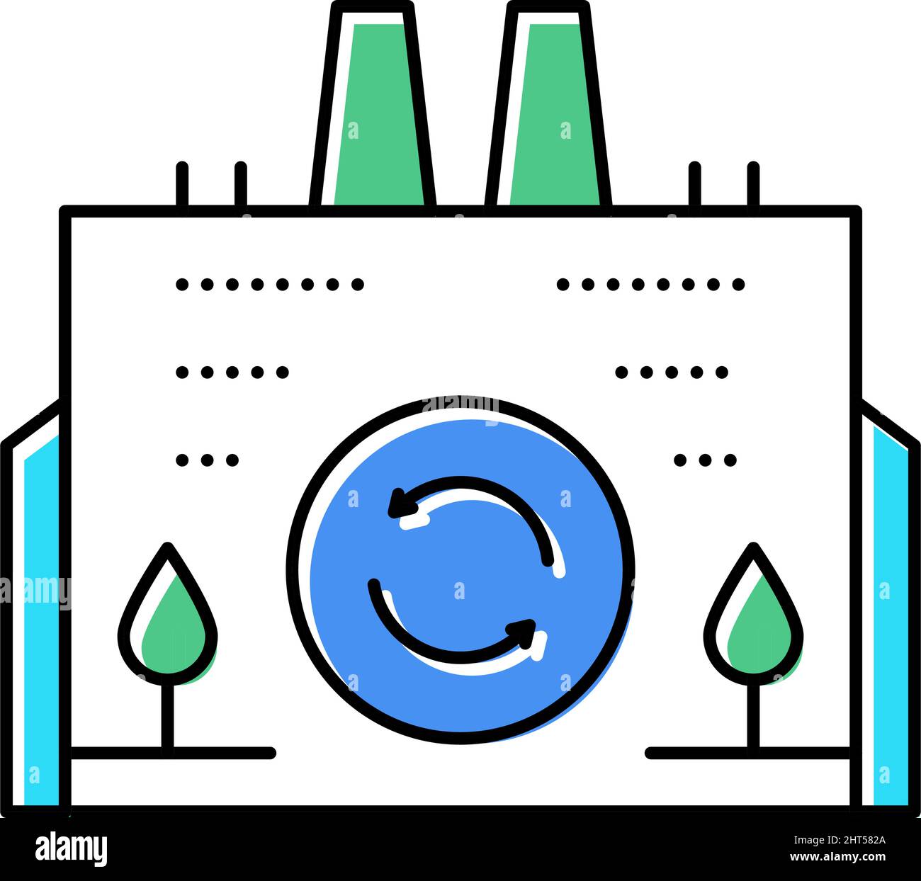 eco environmental factory color icon vector illustration Stock Vector ...
