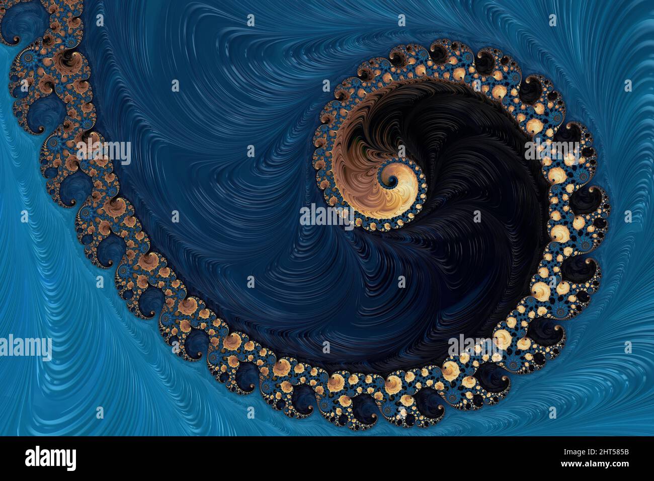 Beautiful digital art with oily texture in shades of blue for ...