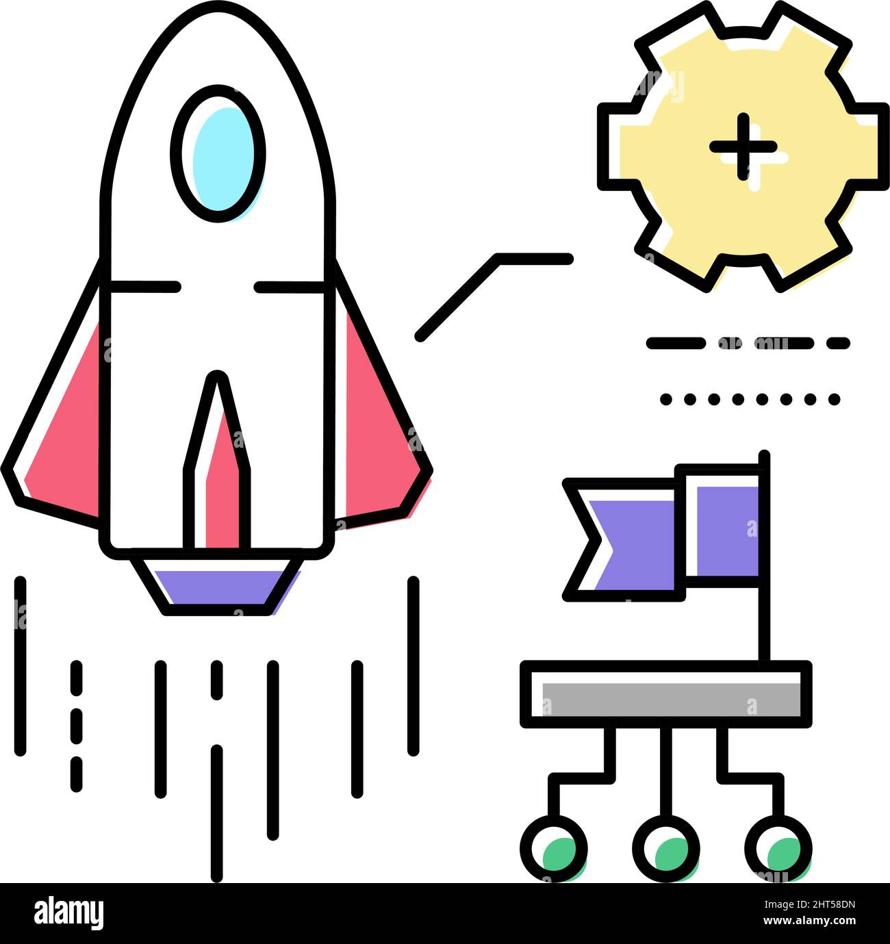 launch startup color icon vector illustration Stock Vector Image & Art ...