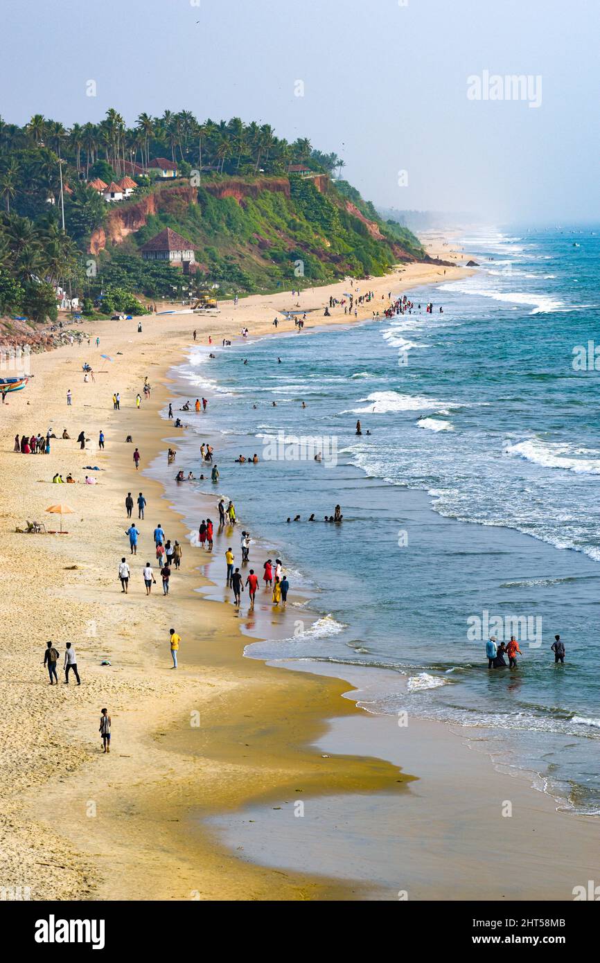 A picture of Varkala beach which is located in Trivandrum, Kerala ...