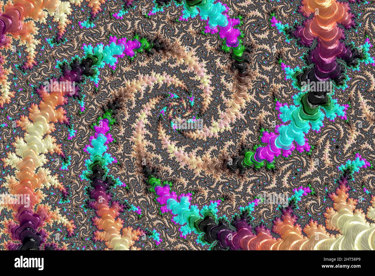 Colorful fractal art texture with swirling elements Stock Photo - Alamy