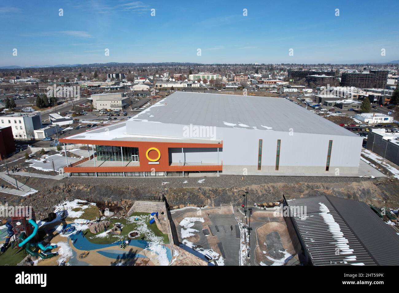 An aerial view of The Podium, the site of the USA Indoor Track and ...