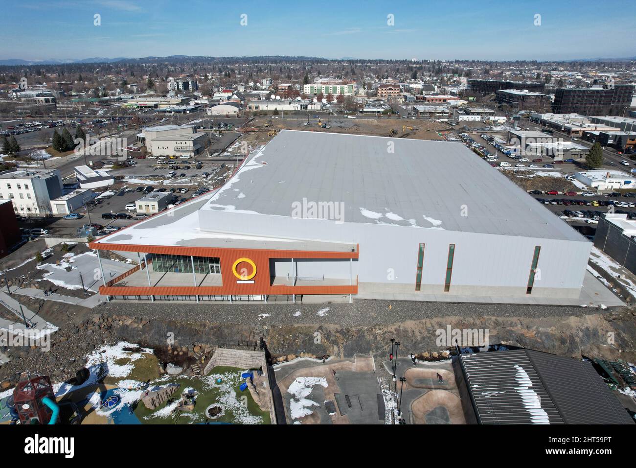 An aerial view of The Podium, the site of the USA Indoor Track and ...