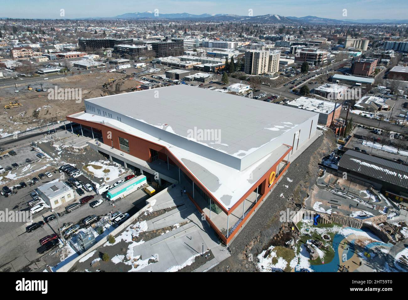 An aerial view of The Podium, the site of the USA Indoor Track and ...