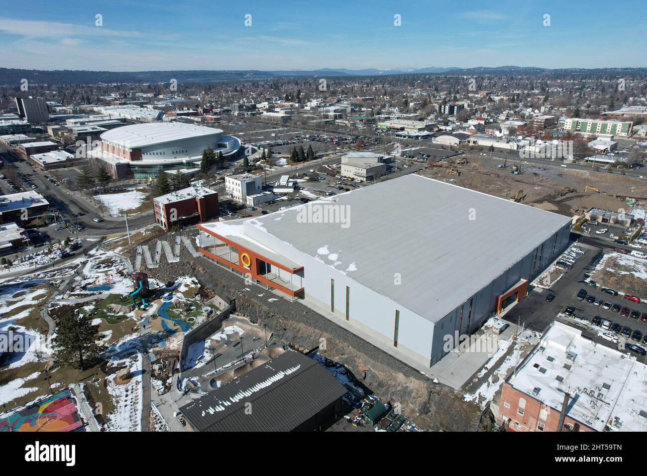 An aerial view of The Podium, the site of the USA Indoor Track and ...