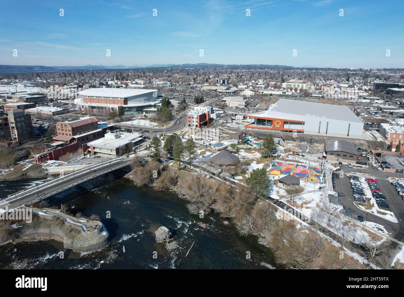 An aerial view of The Podium, the site of the USA Indoor Track and ...