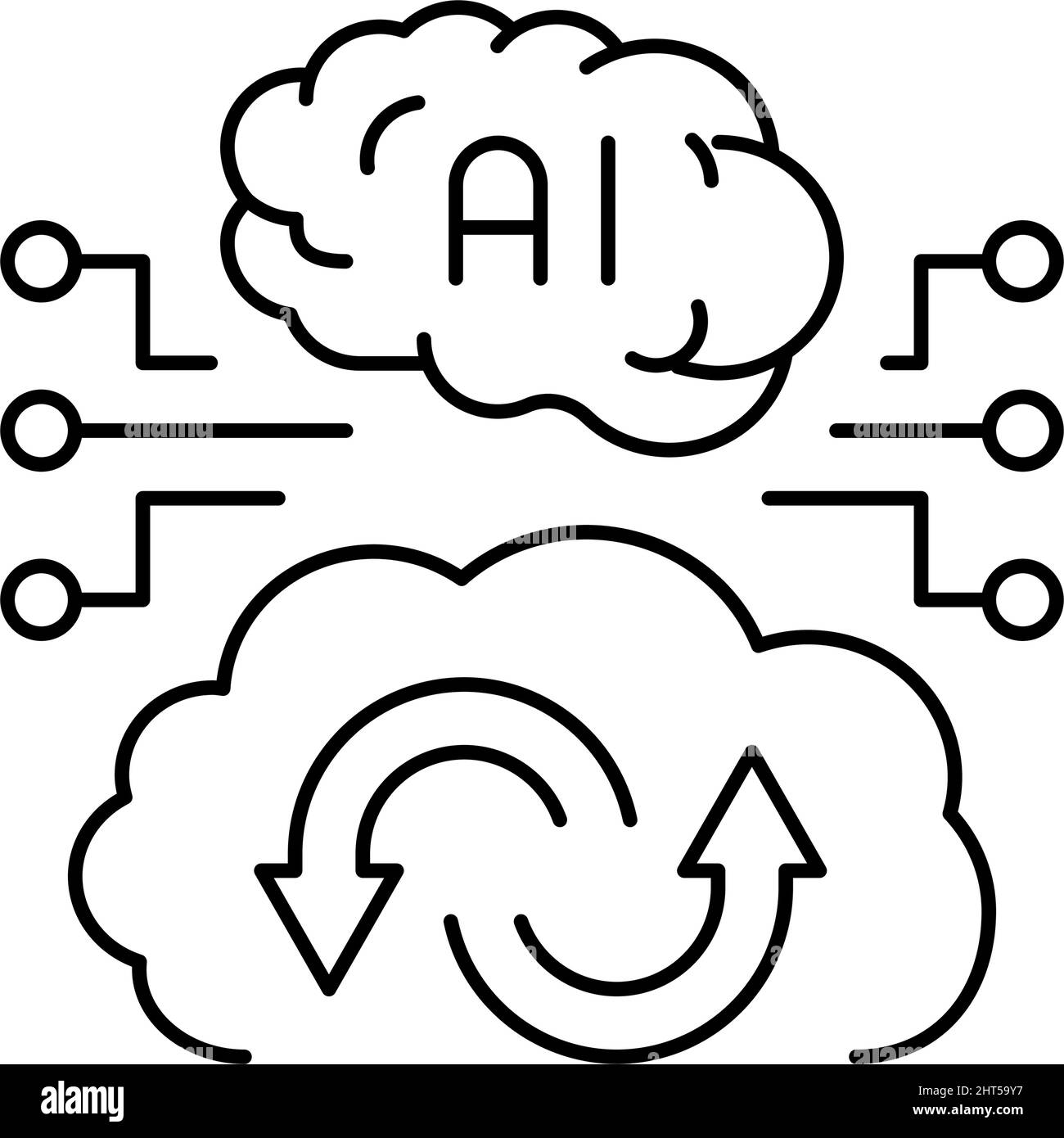 ai artificial intelligence finance technology line icon vector ...