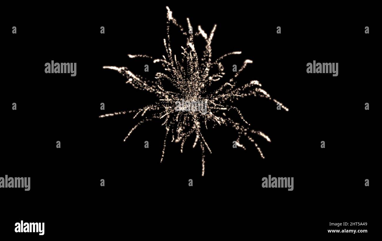 Illustration of a silver firework on a black background Stock Photo - Alamy
