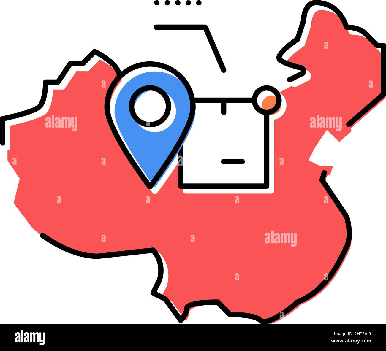 china shipment tracking color icon vector illustration Stock Vector ...