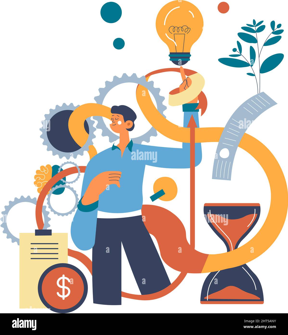 Business brainstorming, implementing new idea Stock Vector Image & Art ...