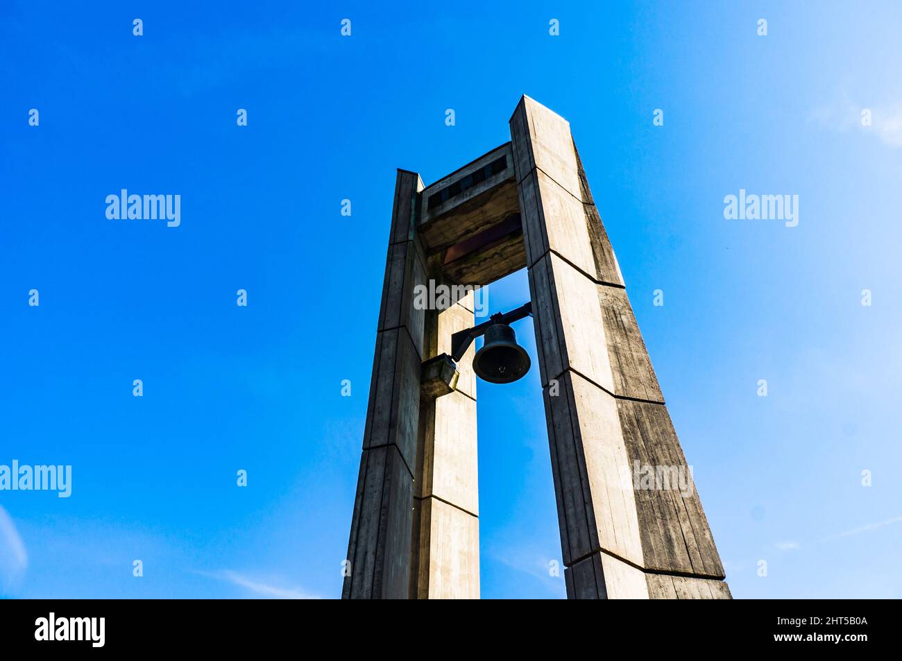 Closeup of the Bell of Friendship memorial standing on the Cytadela ...