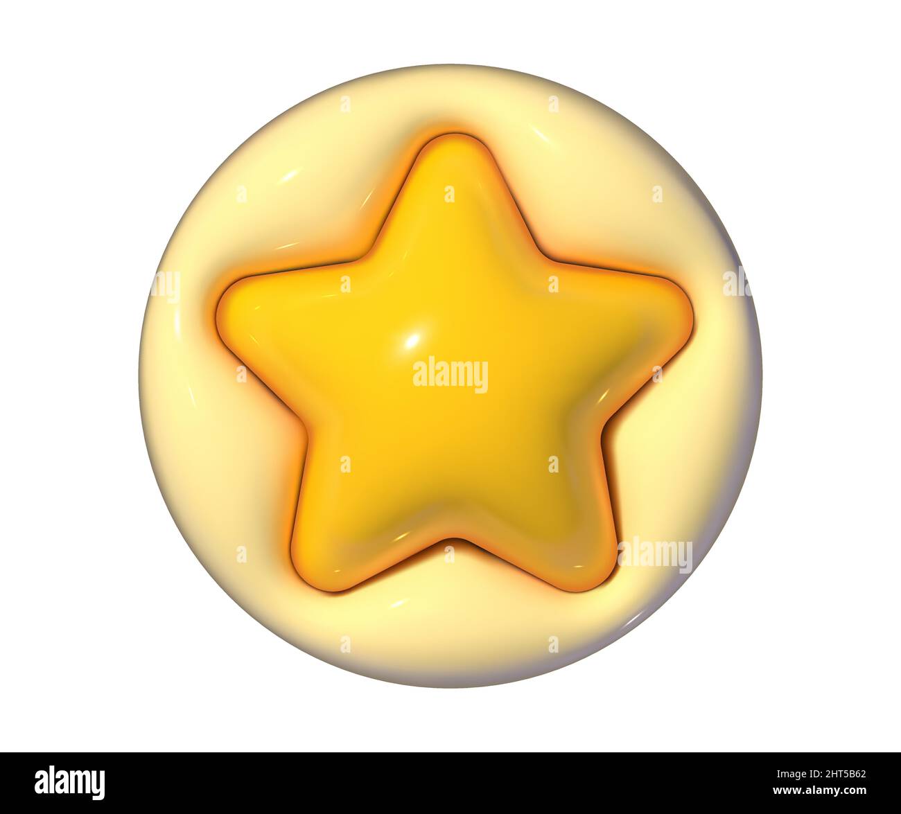 3d star in circle in realistic cartoon style. Dalgona candy concept ...