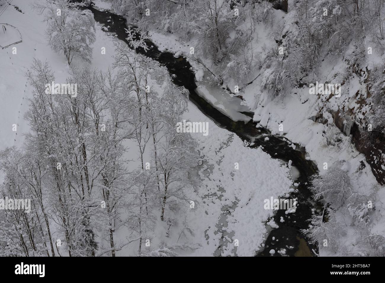 Aerial view frozen river hi-res stock photography and images - Alamy