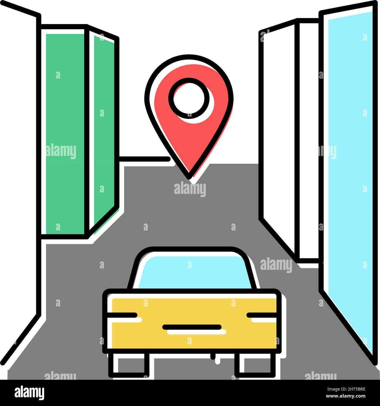 car final destination color icon vector illustration Stock Vector Image ...