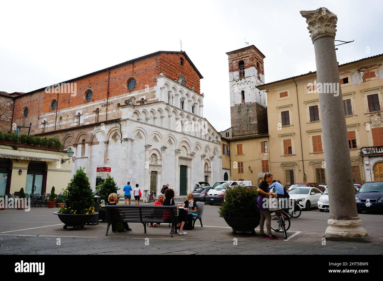 Intensive urban life in the streets of Lucca city in Tuscany Stock ...