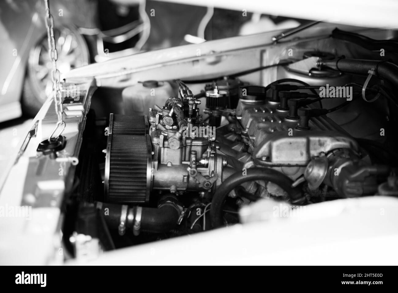 A car engine Black and White Stock Photos & Images - Alamy