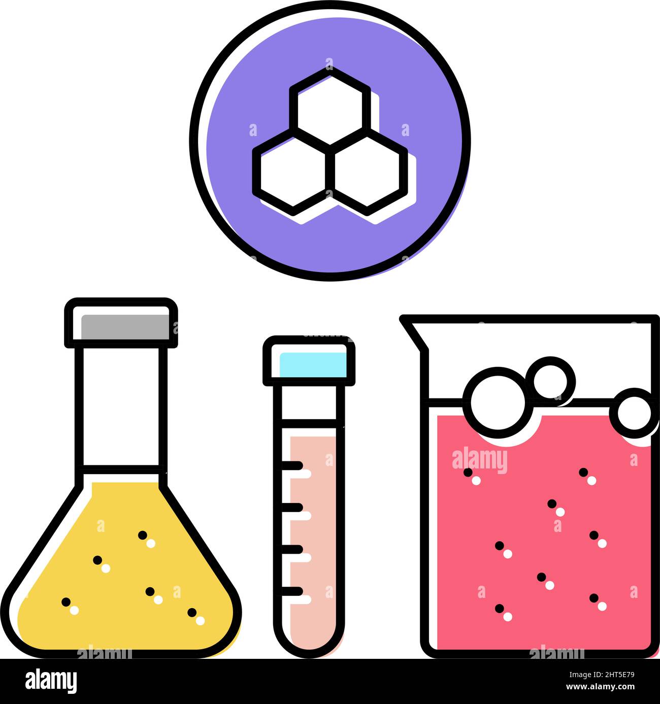 chemical substrate pharmaceutical production color icon vector ...
