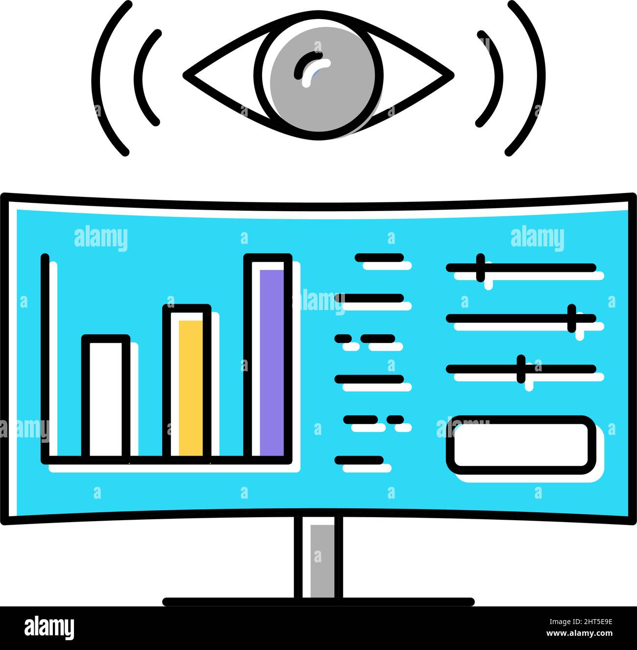 monitoring system color icon vector illustration Stock Vector Image ...